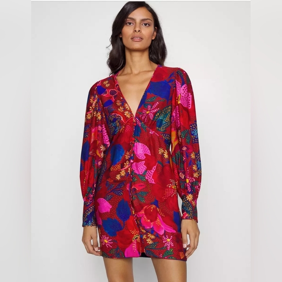 FARM Rio | Dresses | Farm Rio Snake Garden Red Mini Dress | Poshmark